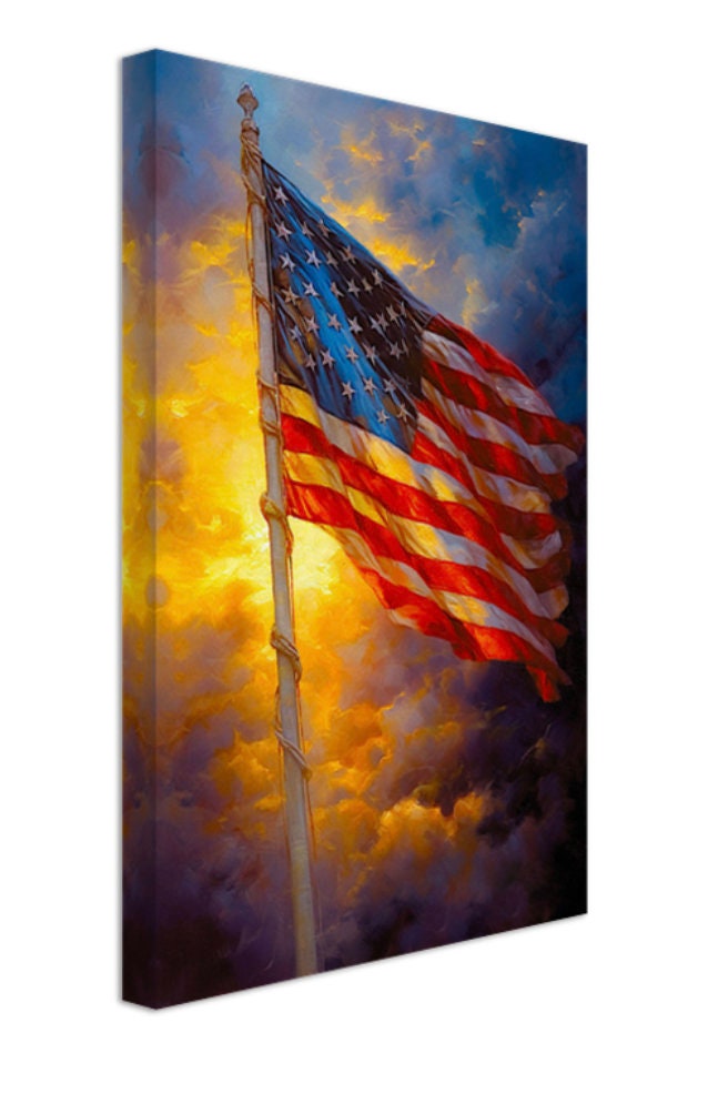 American Flag Canvas Art Print and Museum Quality Poster Print ...