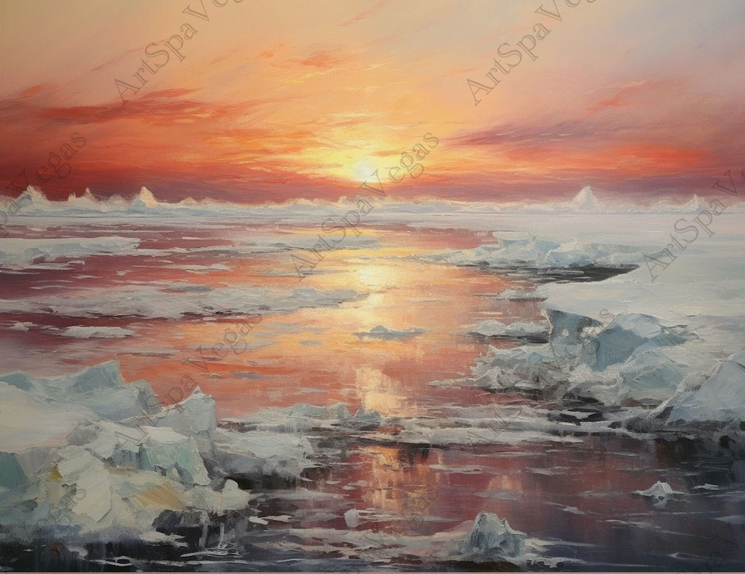 Canvas "midnight Sun" Gallery Wrap Thick Canvas Art Print, Arctic ...