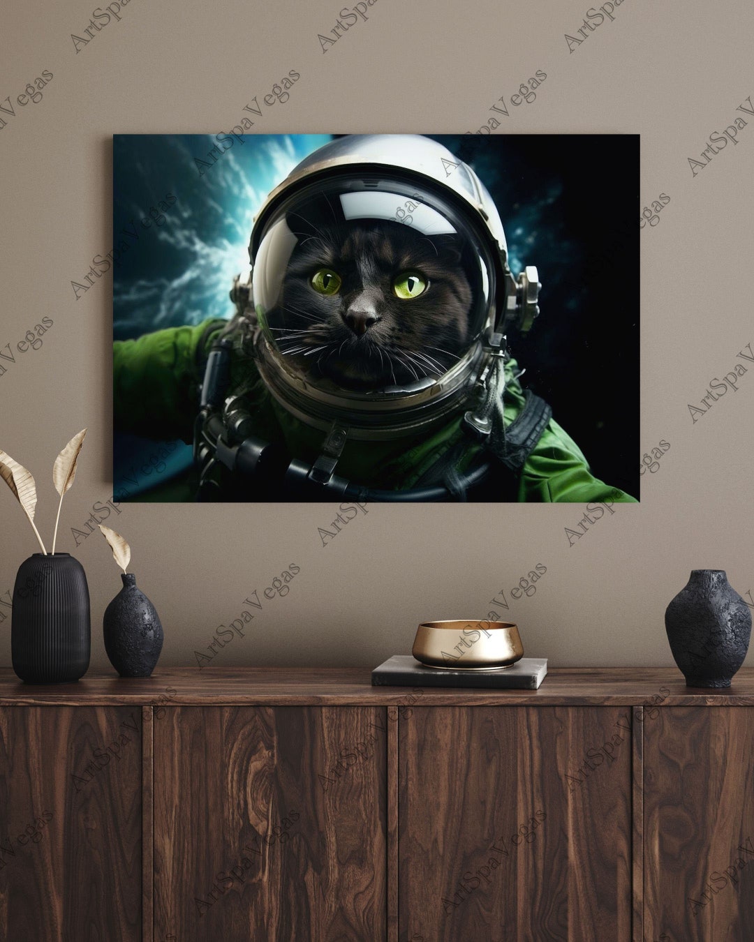 Space Cat A Tribute to Bucky Gallery Wrap Thick Canvas Art Print, Cat ...