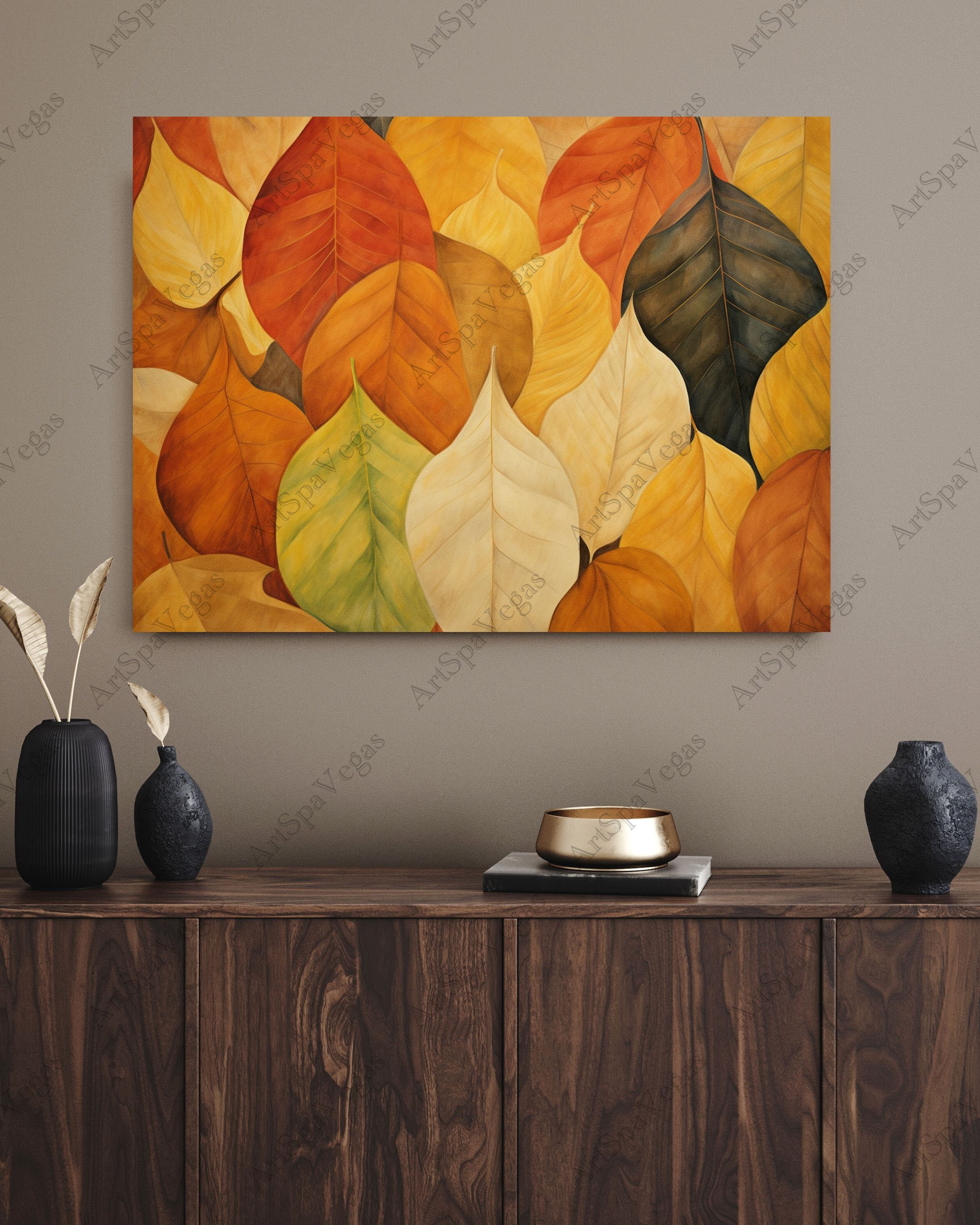 Canvas leaf Cascade Horizontal Gallery Wrap Thick Canvas Art Print ...