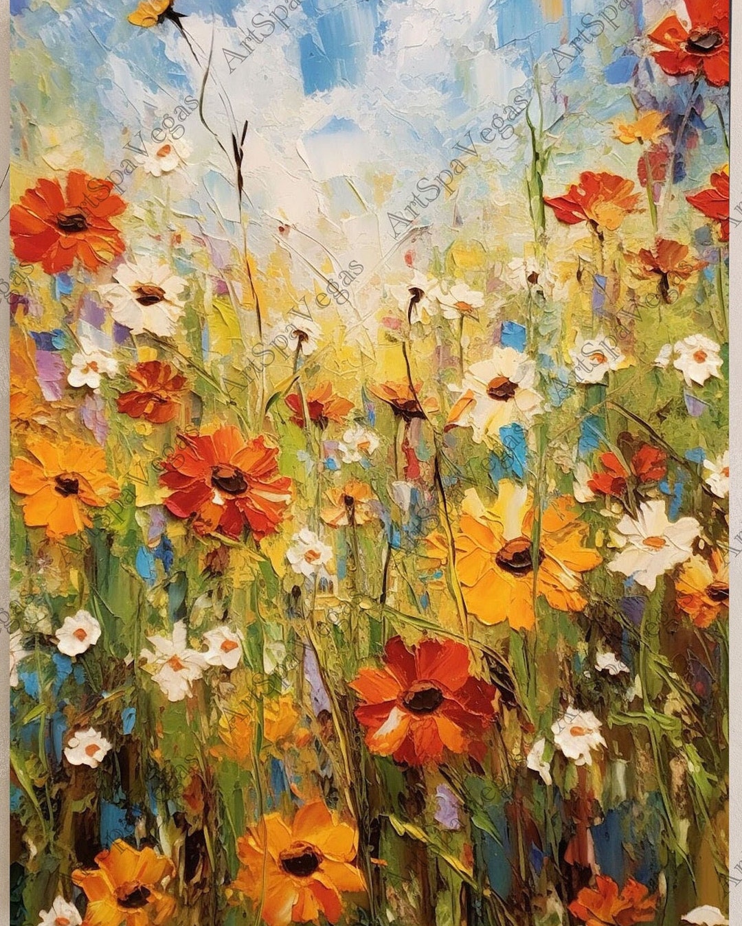Wildflower Painting: Spring Day Gallery Wrap Canvas Art Print - Etsy