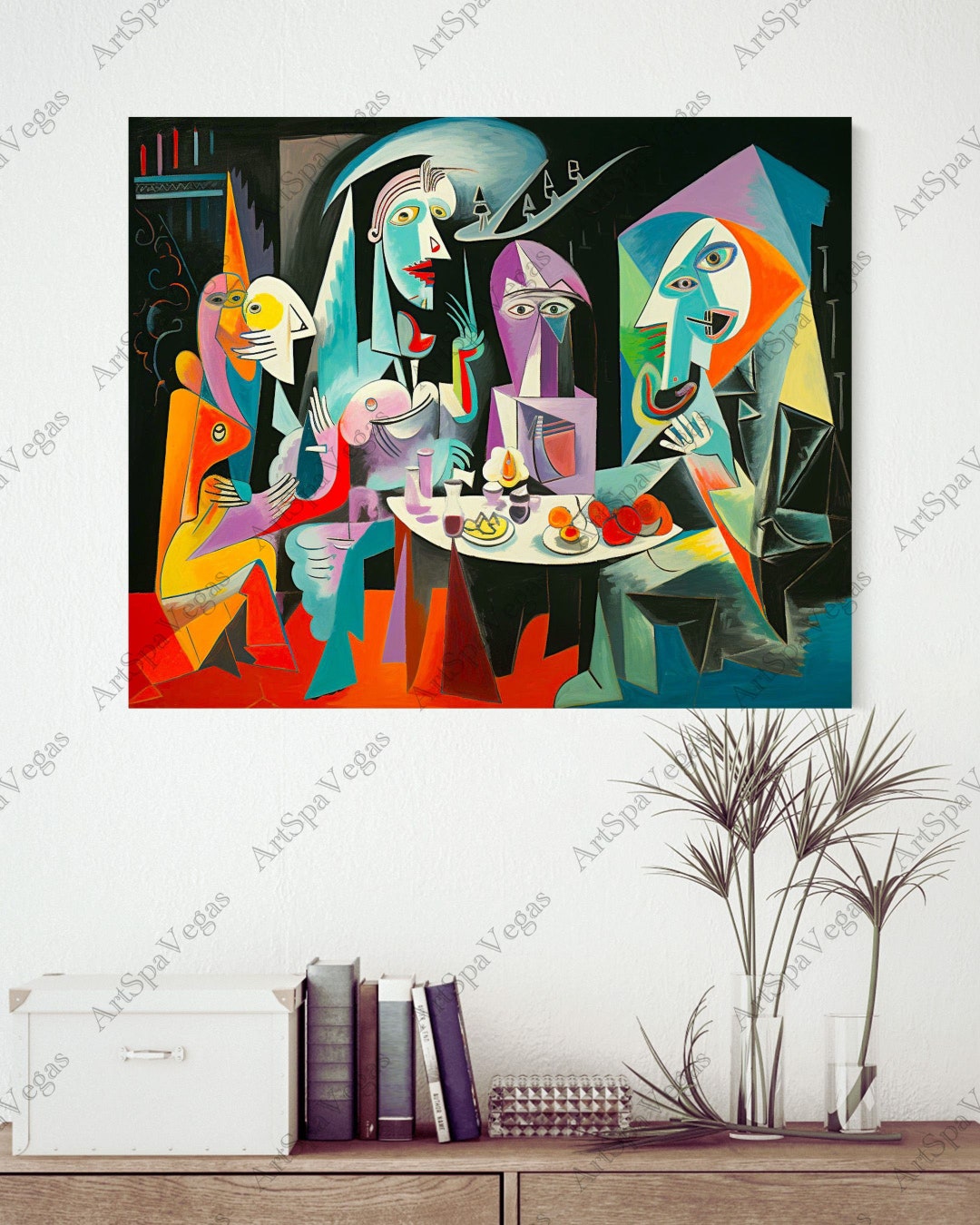 Canvas "dinner in Motion: Passion & Laughter" Gallery Wrap Thick Canvas ...