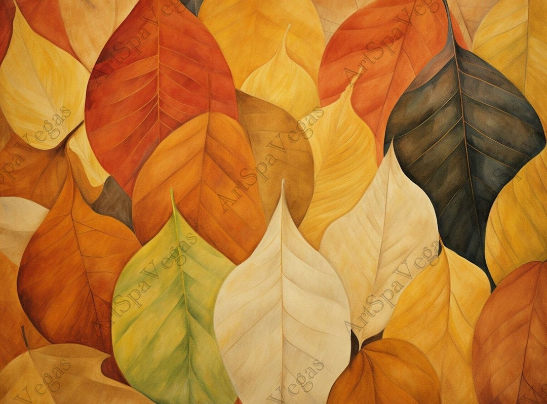 Canvas leaf Cascade Horizontal Gallery Wrap Thick Canvas Art Print ...