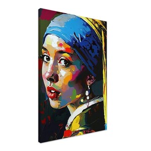 Girl With the Pearl Earring Pop Art Thick Gallery Wrap Canvas Print ...
