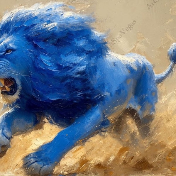 Blue Lion - Etsy