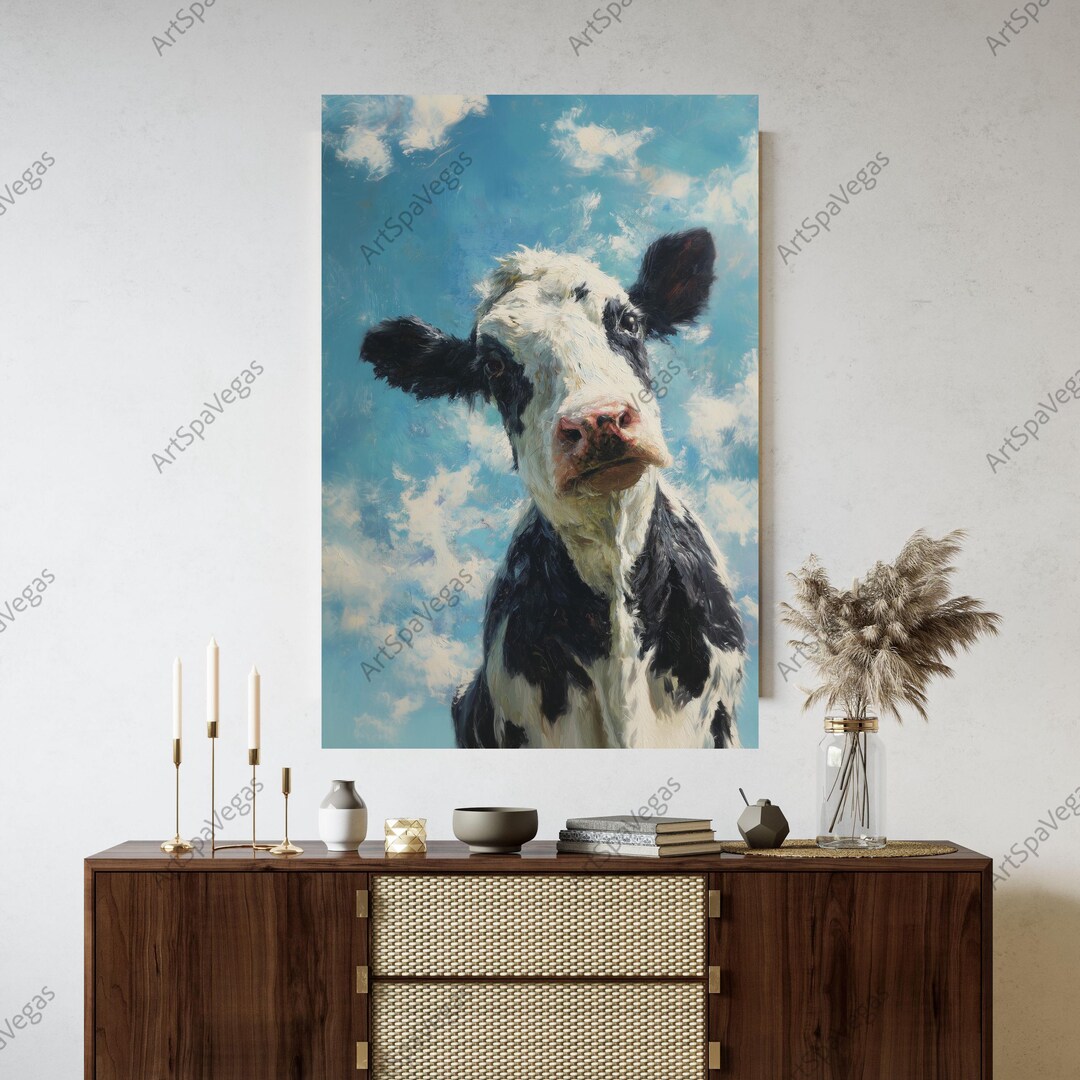 Holstein Cow Wall Art Canvas & Museum Quality Matte Poster - Etsy