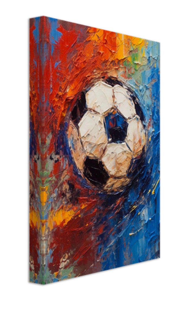Abstract Soccer Ball Oil Painting: Sports Art Canvas Print - Etsy