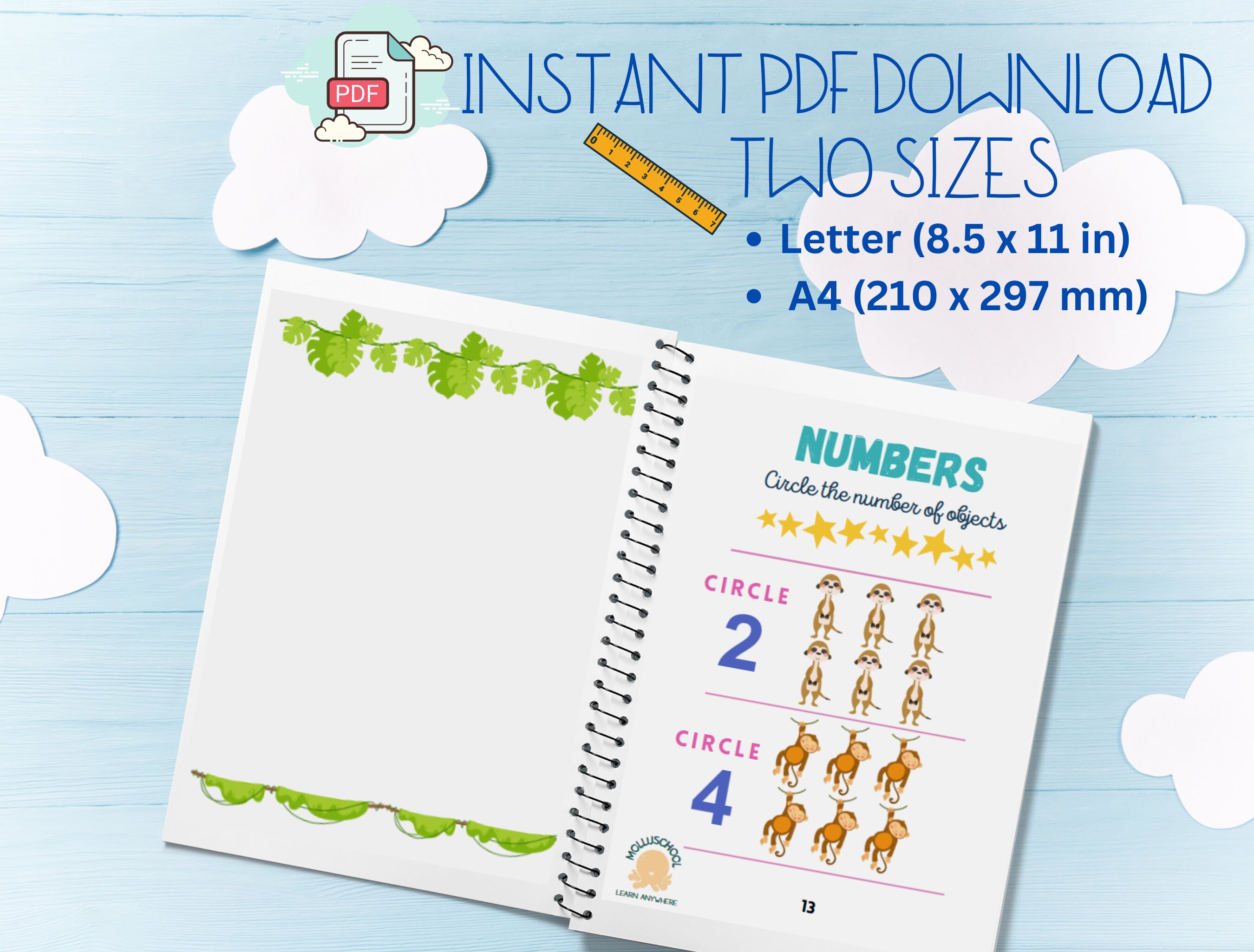 SAFARI THEMED MATH | Instant Download Printable Worksheets | Preschool ...