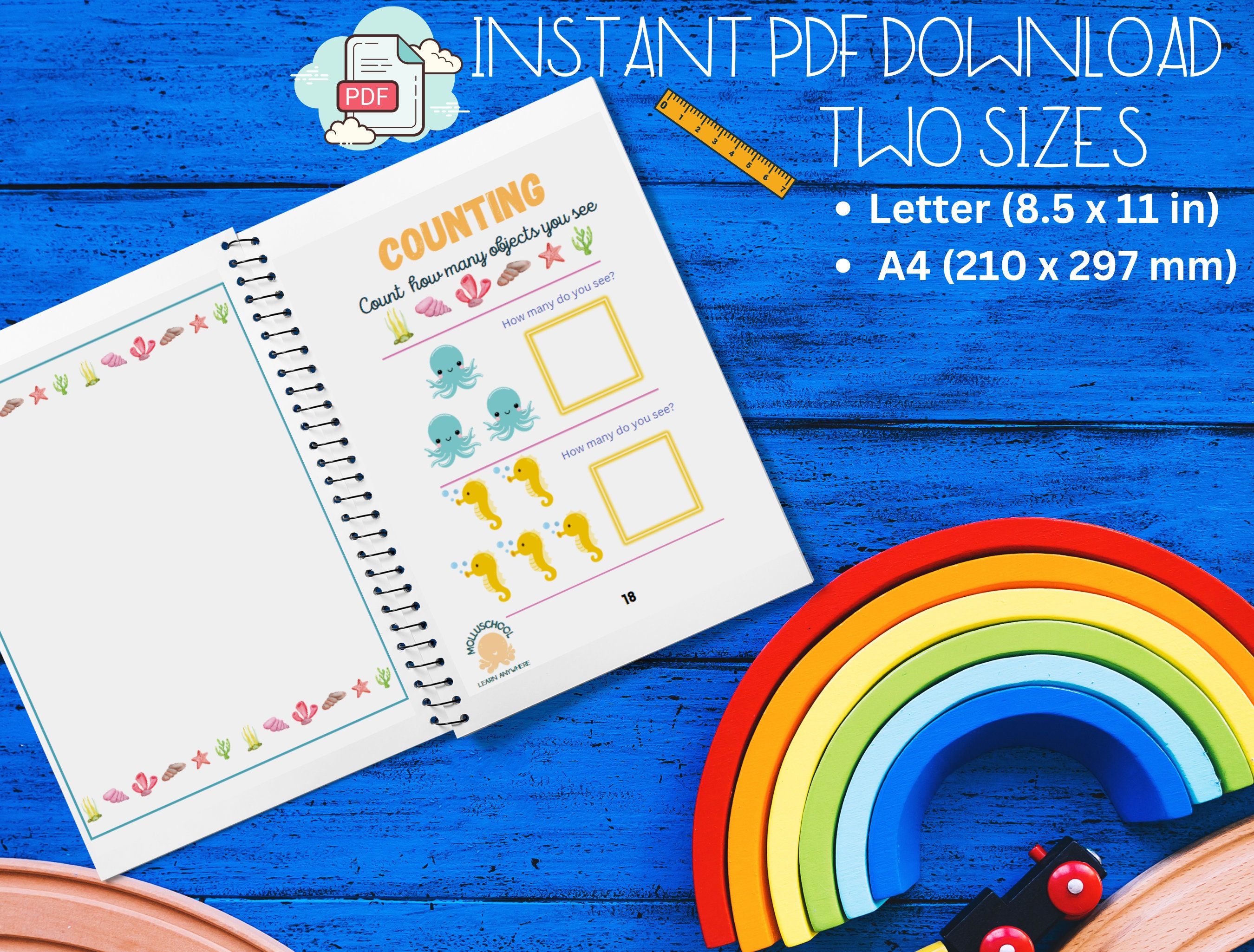 OCEAN THEMED MATH | Instant Download Printable Worksheets | Preschool ...