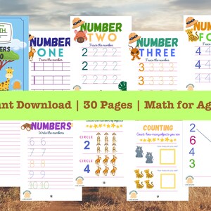 SAFARI THEMED MATH | Instant Download Printable Worksheets | Preschool ...