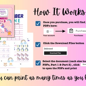 UNICORN THEMED MATH | Instant Download Printable Worksheets | Preschool ...