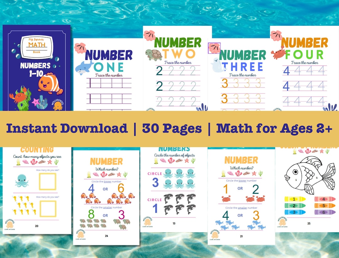 OCEAN THEMED MATH | Instant Download Printable Worksheets | Preschool ...