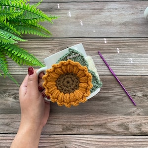 Crochet Sunflower Bloom Mug Cozy Pattern -instant PDF Download for Cozy ...