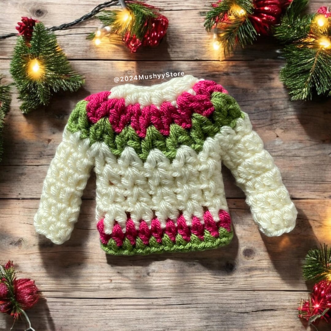 Crochet Christmas Sweater Ornament Pattern: Mini Holiday Decor (PDF ...