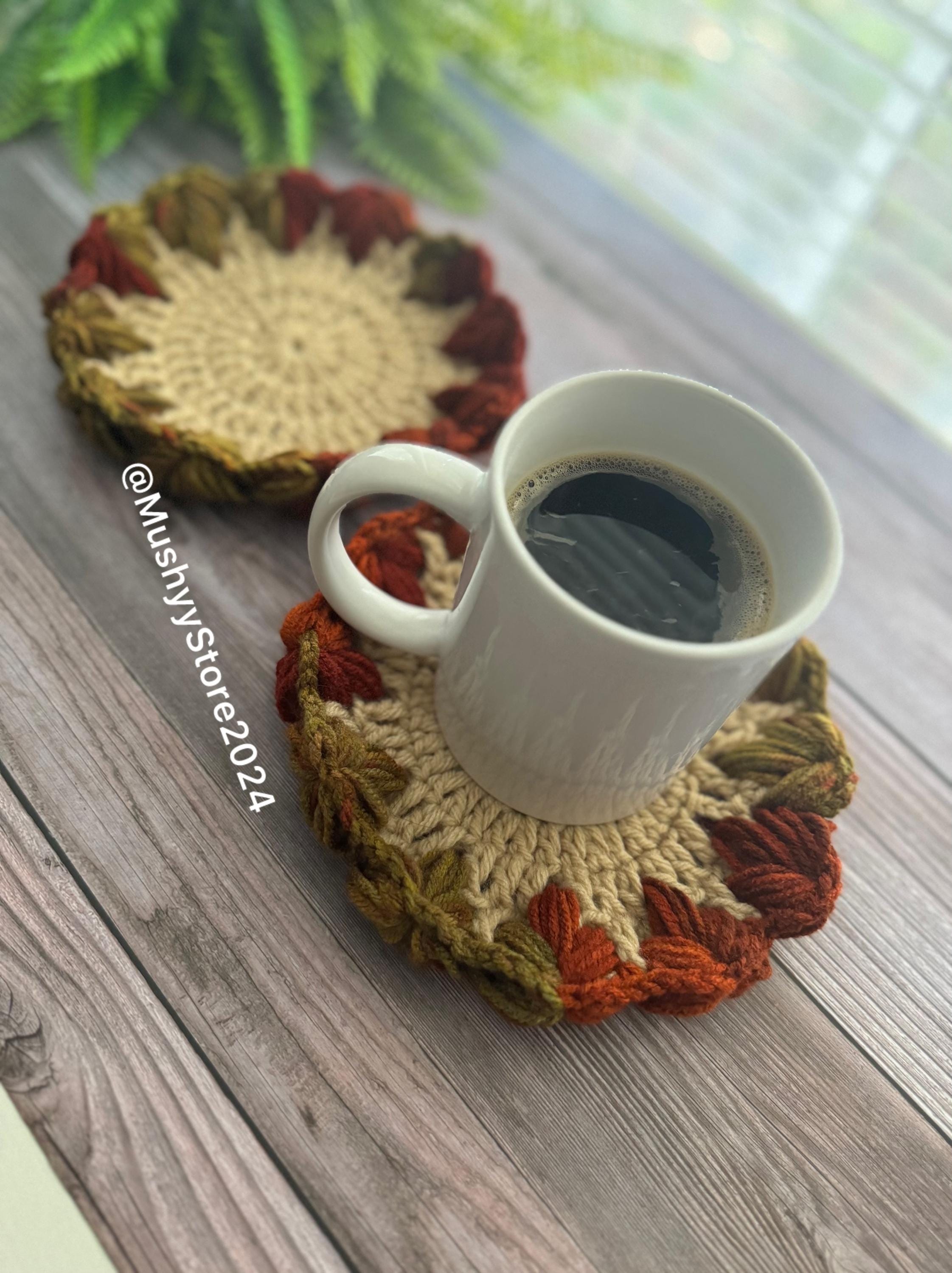 Crochet Autumn Leaf Coaster Autumn Glory Pattern: 3D Fall Decor (PDF ...