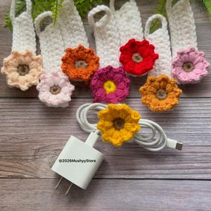 Crochet Sunflower Cord Organizer Instant Download PDF Pattern Cof Cable ...