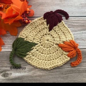 Crochet Maple Leaf Coaster Pattern - Fall Home Decor - Instant Download ...