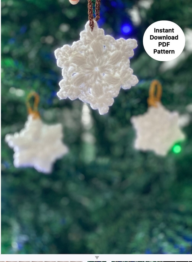Crochet Snowflake Pattern - Instant Download DIY Tutorial for Festive ...