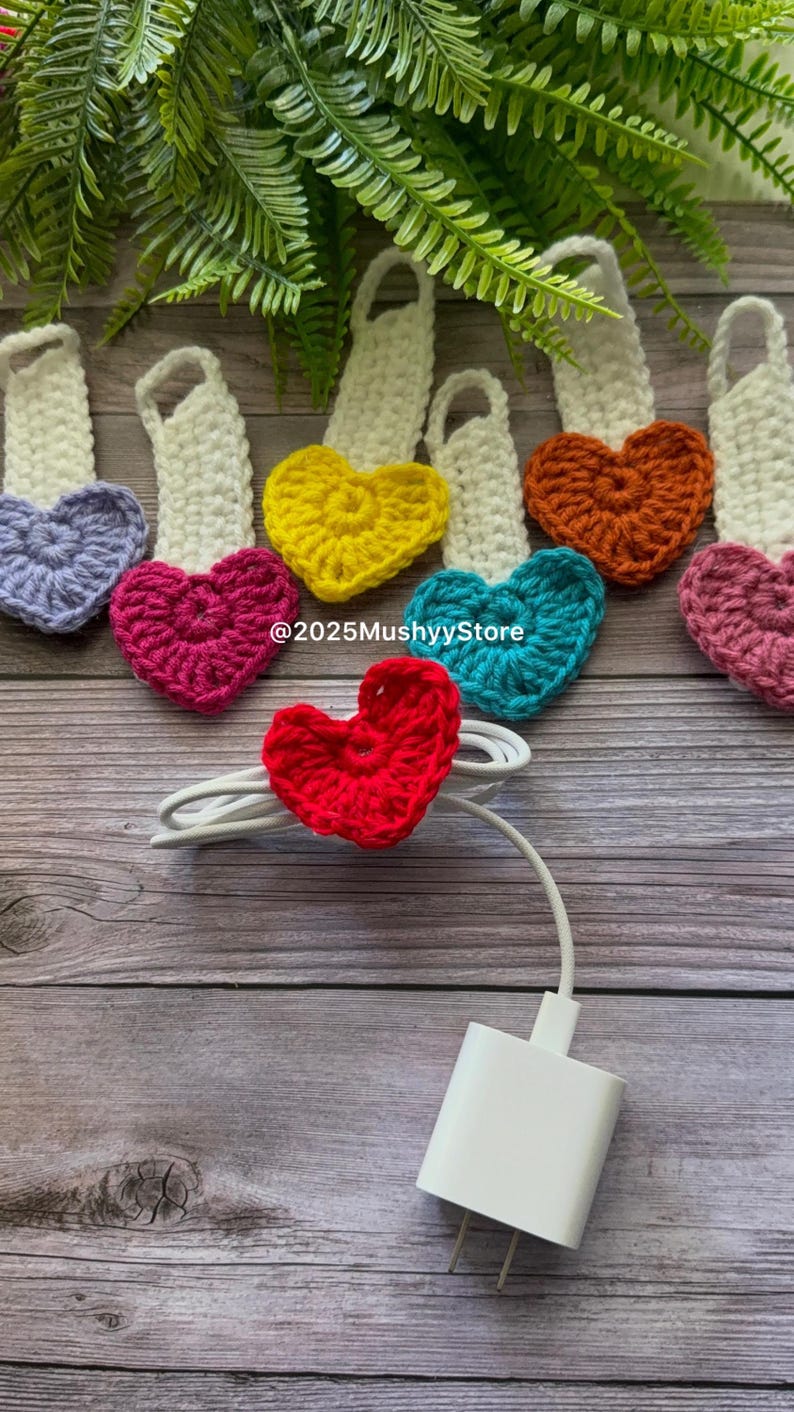 Crochet Cord Organizer Instant Download PDF Pattern Little Hearts Cable ...
