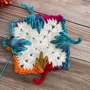 Crochet Maple Leaf Granny Square Pattern by Mushyy - Instant PDF ...