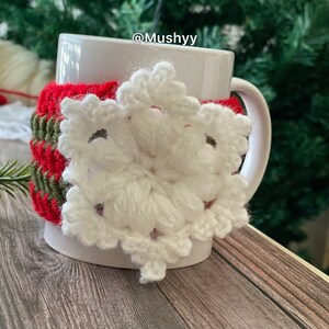 Warm Elegance: Christmas Snowflake Mug Cozy Crochet Pattern DIY Holiday ...