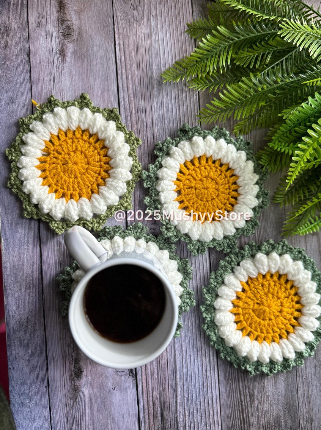 Crochet Daisy Bloom Coaster Instant Download PDF Pattern - Etsy