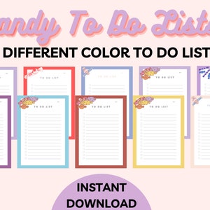Colorful to Do List Printable Candy to Do List PDF Planner - Etsy