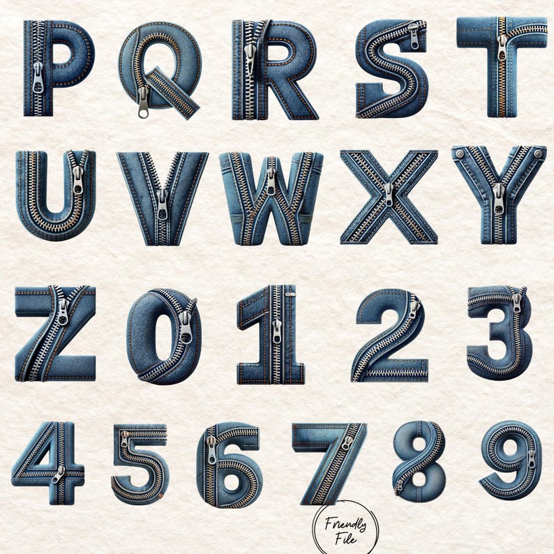 Denim Alphabet, Fabric Alphabet, Jeans Lettering, Zip Letter, Font and ...