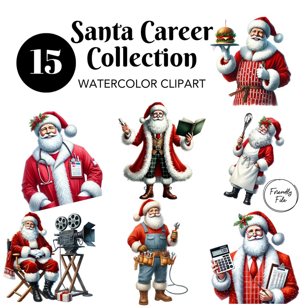 Santa Career Collection, Santa Claus Dressed Uniform, Christmas ...