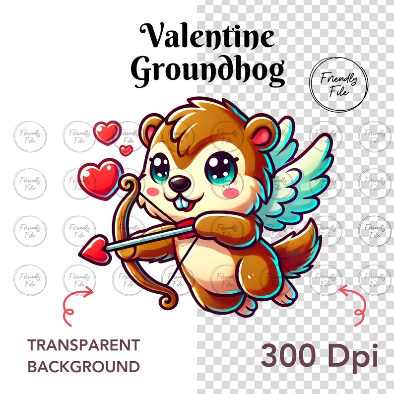 Valentine Groundhog Clipart: Couple Animal Loving (digital Download) - Etsy