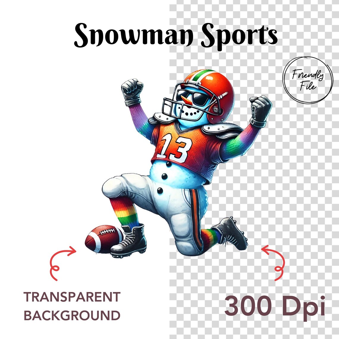 Snowman Sports Watercolor Clipart: Winter Sports Digital Art Bundle - Etsy