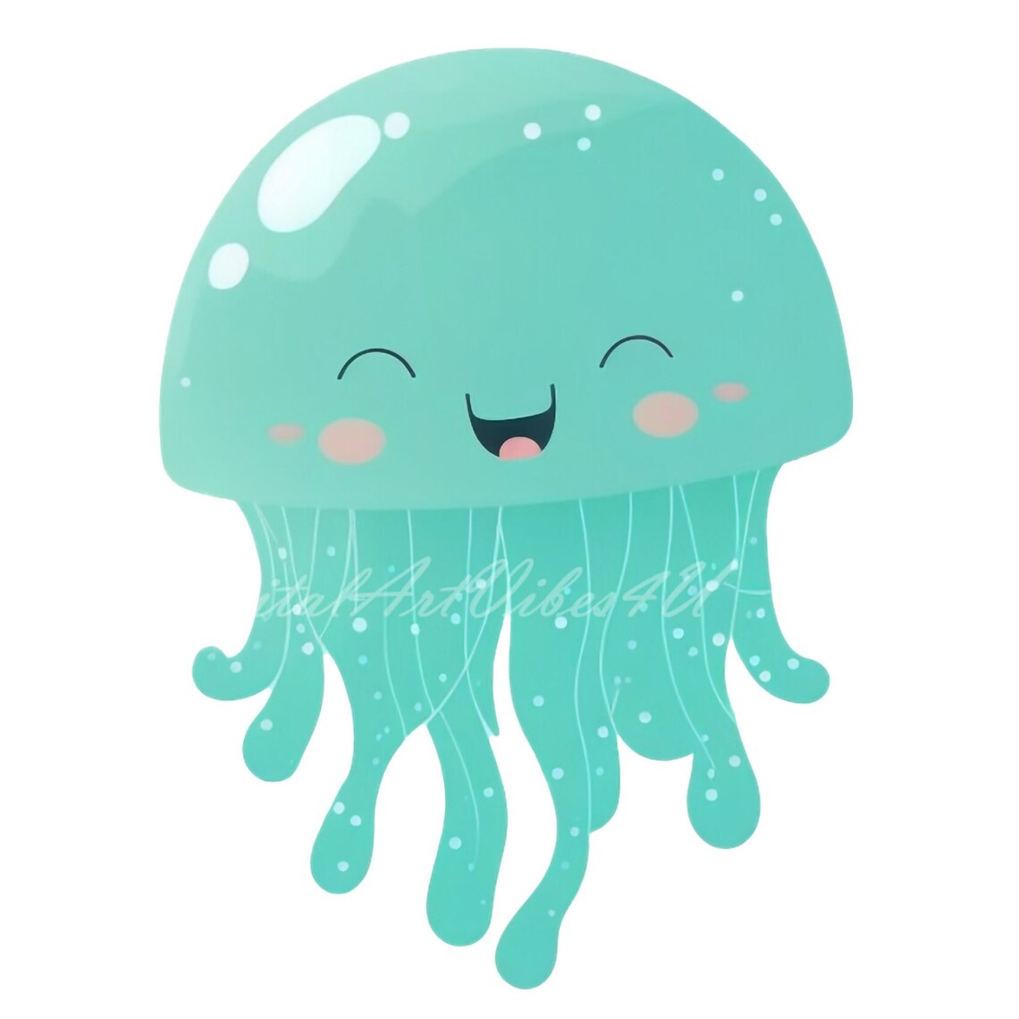 10 Cute Cartoon Ocean Animals Underwater, Sea Creature Illustrations ...