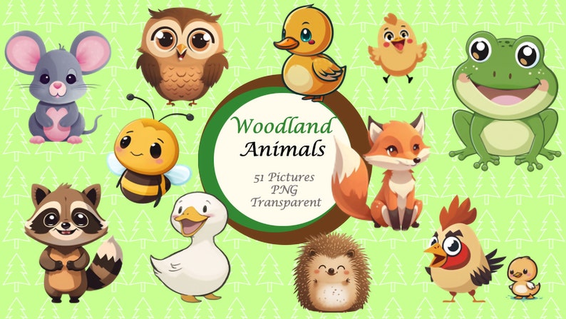 51 Cute Cartoon Woodland Animals | Charming, Barnyard, Farm Animal ...