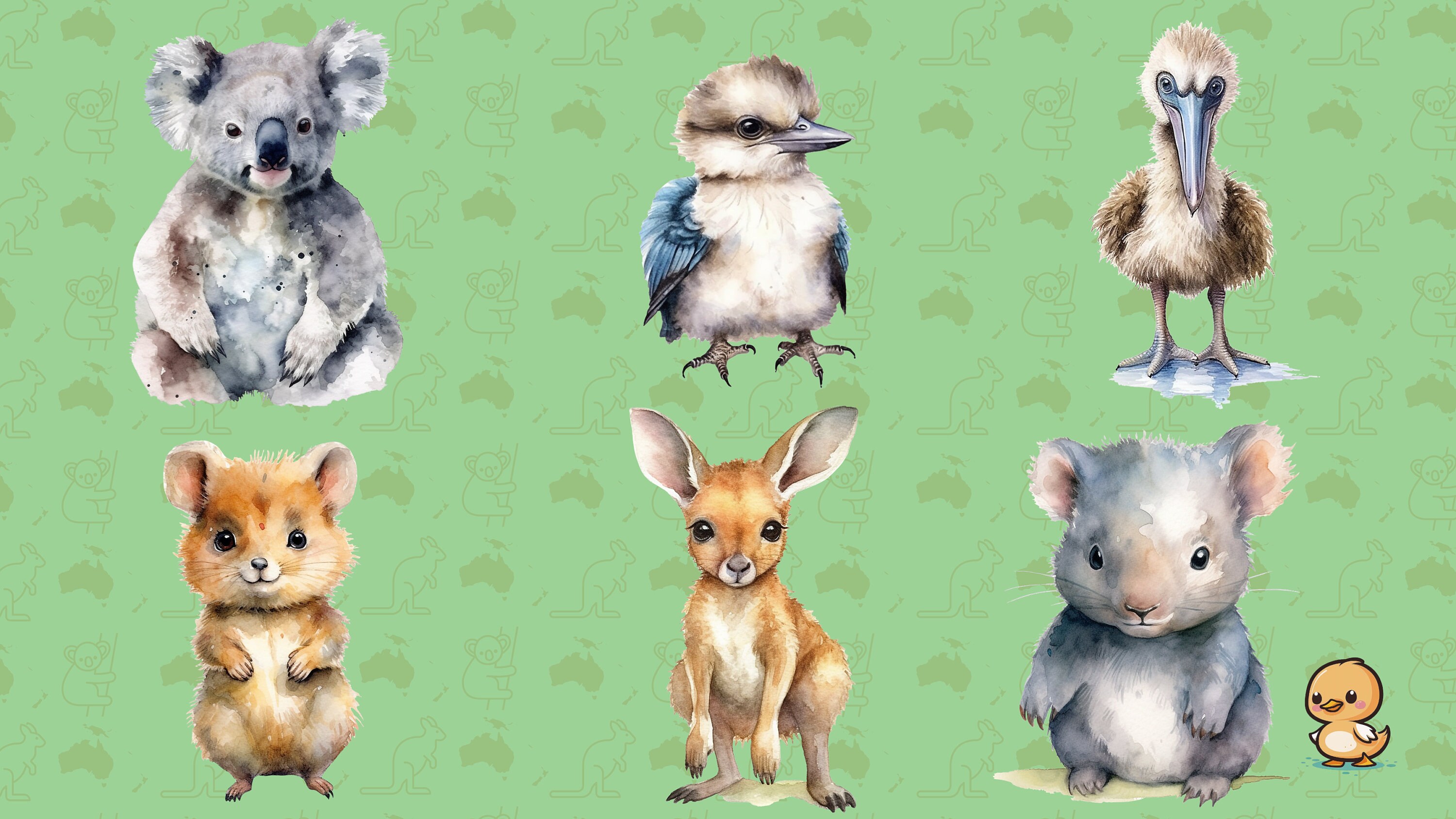 30 Watercolor Australian Animals Cute Animals, Australian Wildlife PNG ...