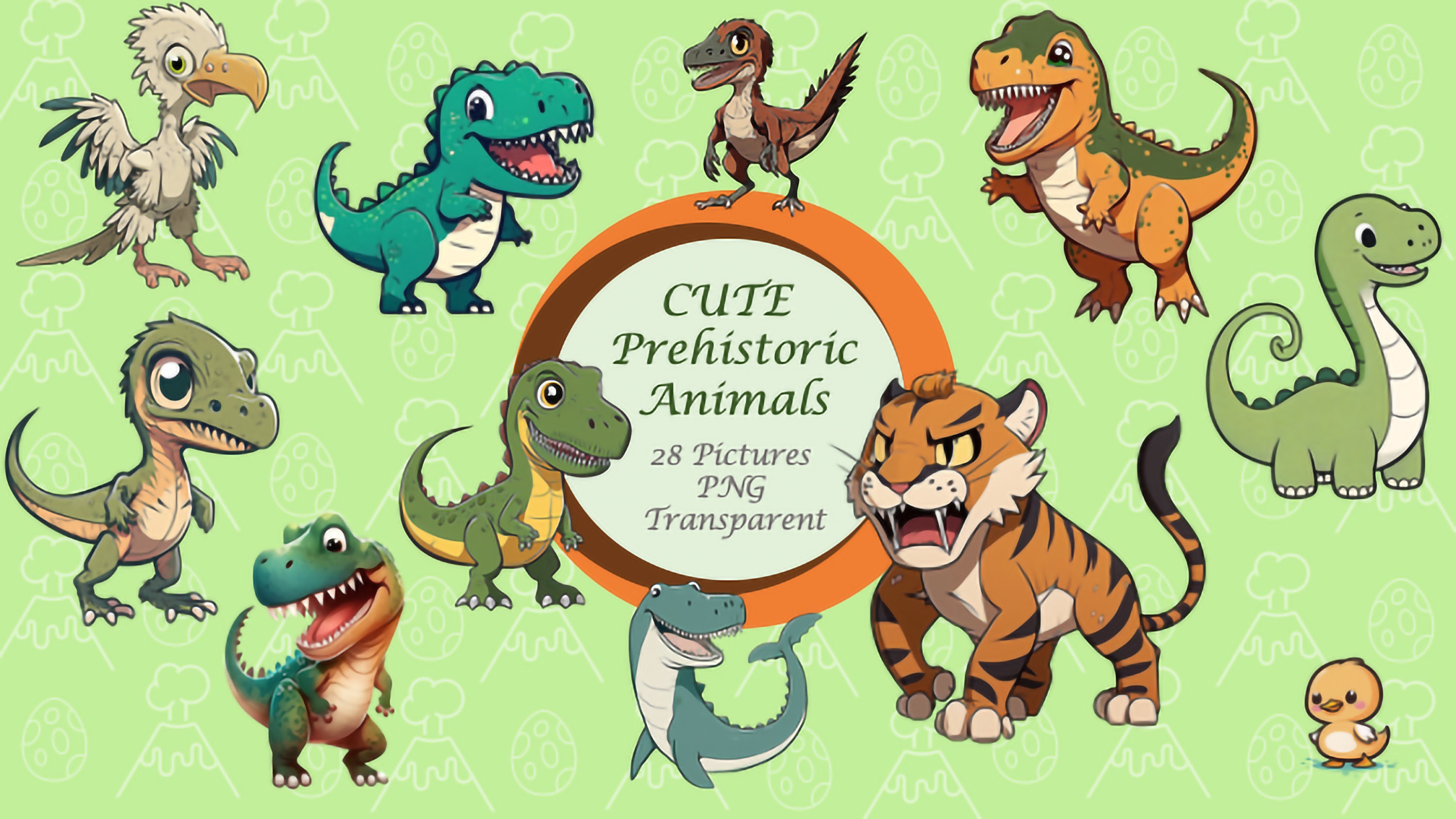 28 Cute Cartoon Prehistoric Animals Fun, Prehistoric, Dinosaur ...