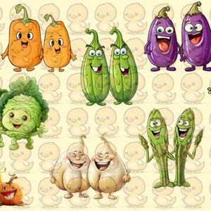 36 Cute Cartoon Pair of Vegetables | Cheery, Colorful, Verggies, Cute ...