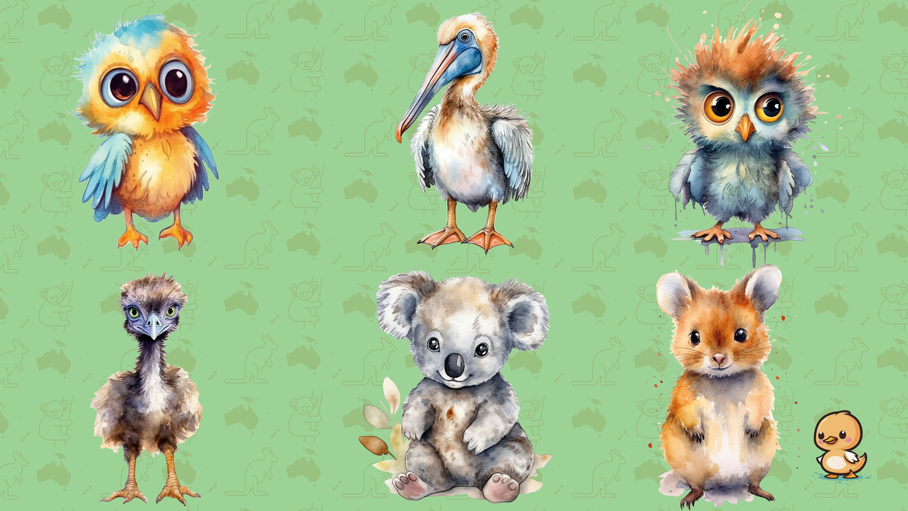 30 Watercolor Australian Animals Cute Animals, Australian Wildlife PNG ...