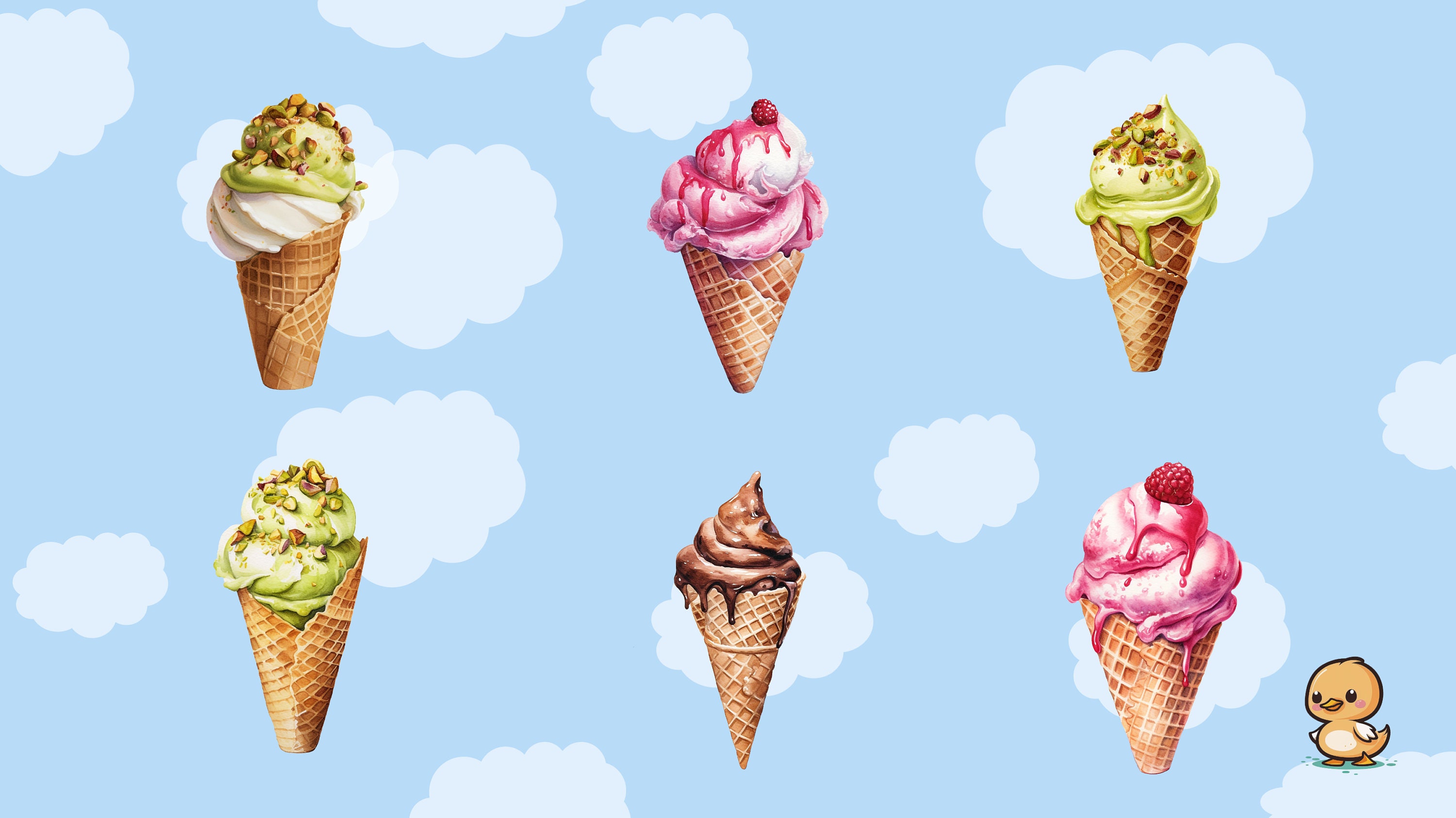 43 Summer Ice Cream Cones | Cool, Sweet, Colorful, Dessert, Art ...