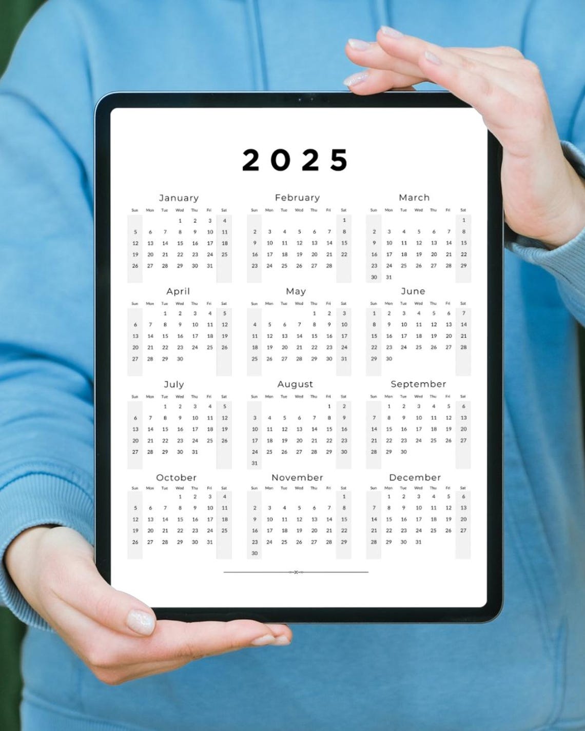 Minimalist 2025 Calendar – Printable Wall & Desk Planner (8.5" X 11 ...