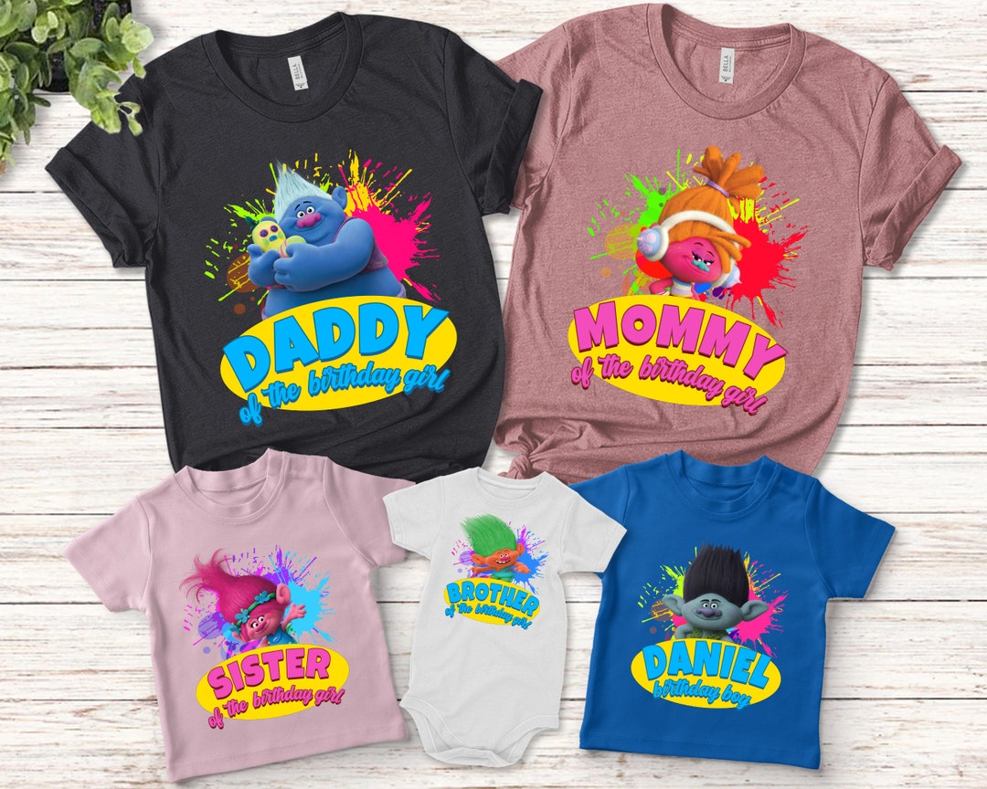 Trolls Matching Family Birthday Shirts Trolls Mommy Daddy - Etsy