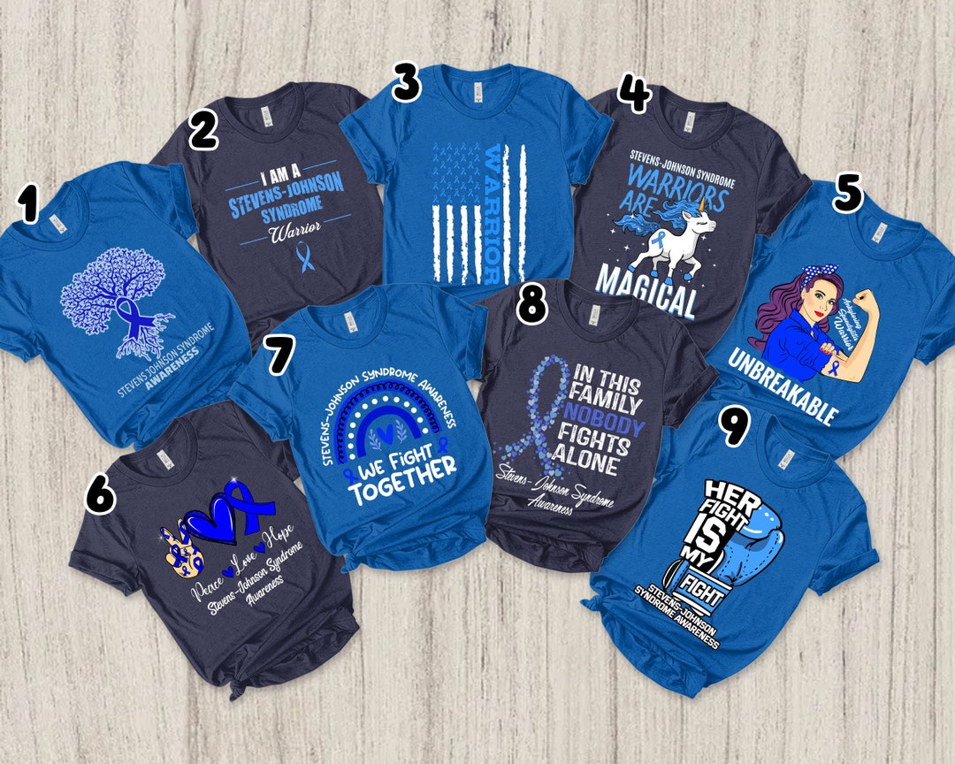 Stevens Johnson Syndrome Shirt SJS Awareness Blue Ribbon - Etsy