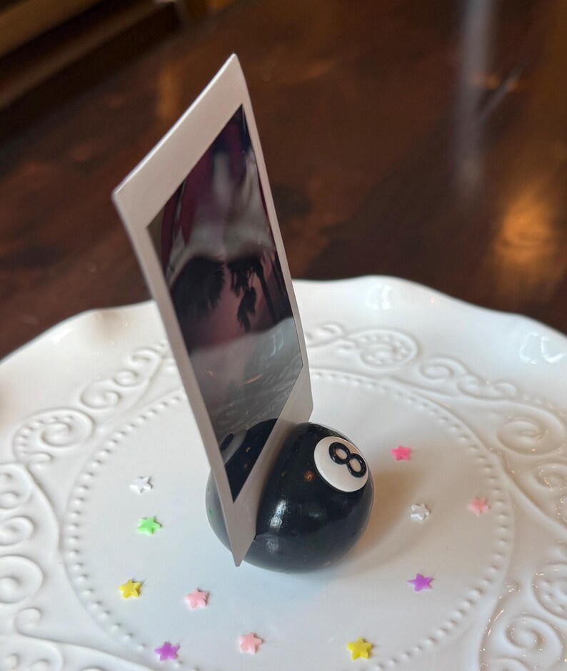 Custom Made Polymer Clay Eight Ball Photo Holder/ Figurine/ Ceramics ...