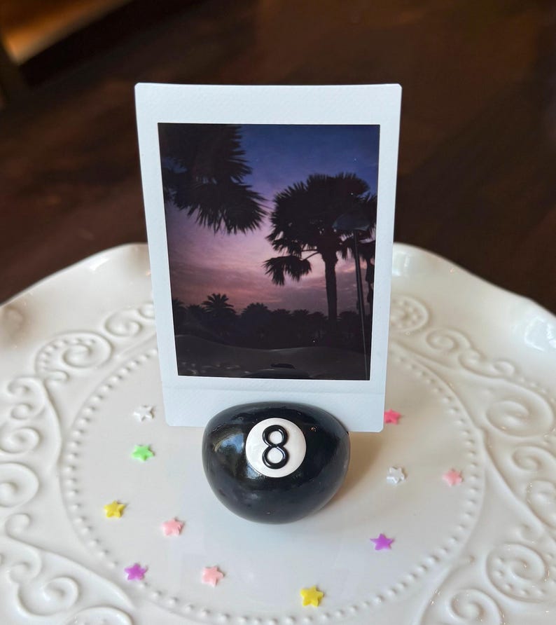 Custom Made Polymer Clay Eight Ball Photo Holder/ Figurine/ Ceramics ...