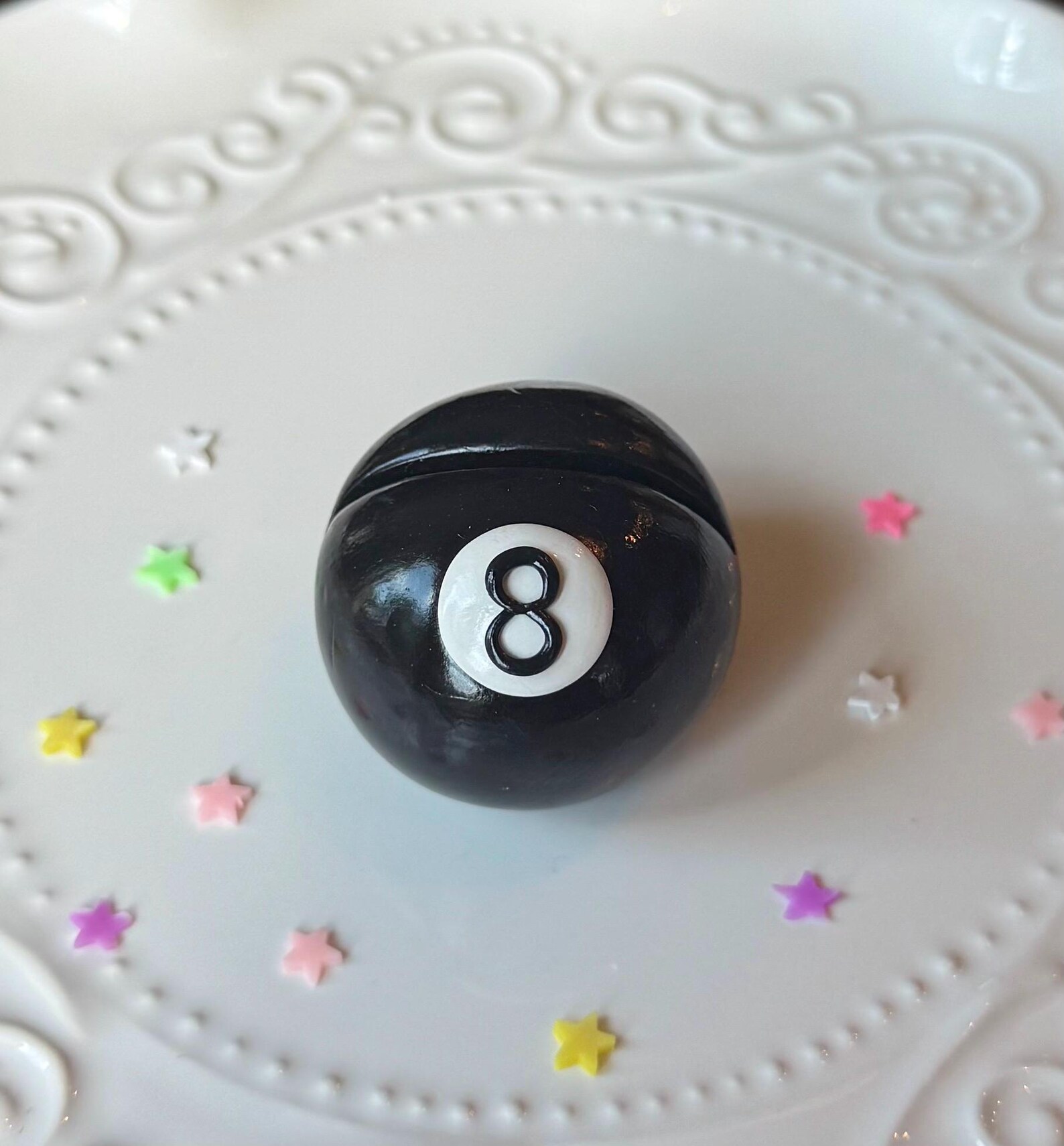 Custom Made Polymer Clay Eight Ball Photo Holder/ Figurine/ Ceramics ...