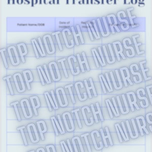 Hospital Transfer Checklist and Log | Digital Download | 2 Pages ...