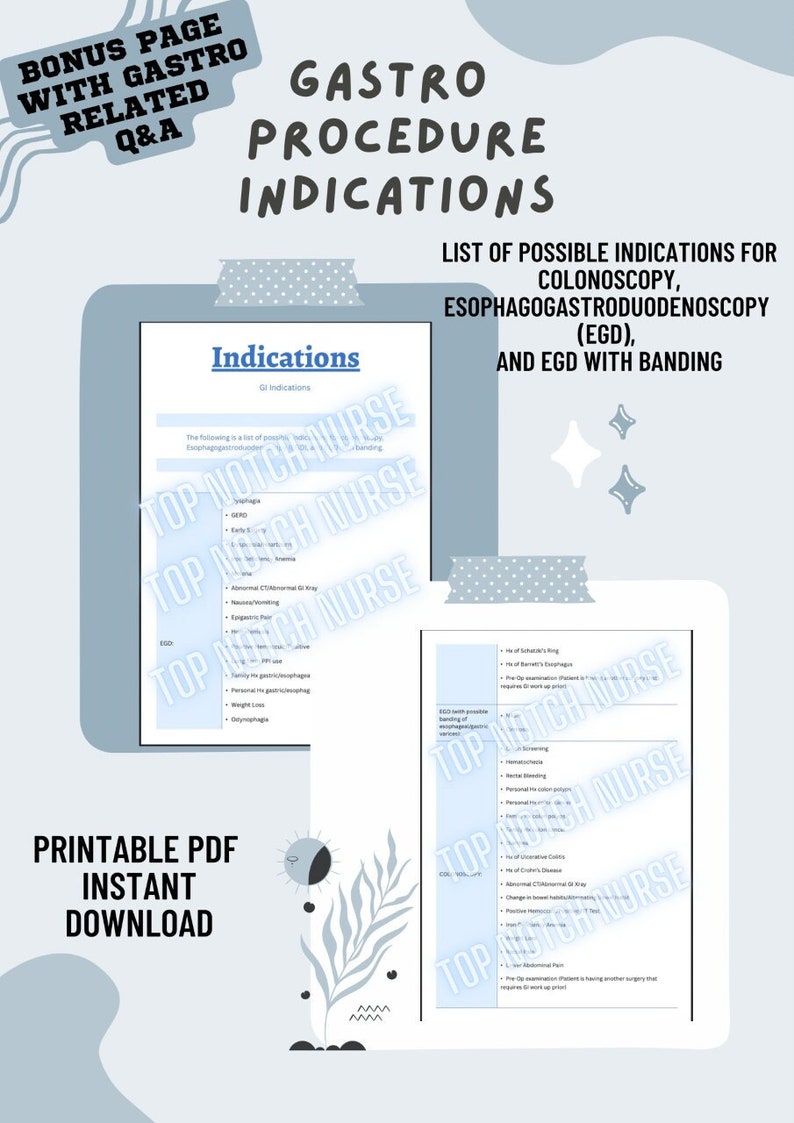 Gastro Procedure Indications + Bonus Notes | Colonoscopy | Endoscopy ...
