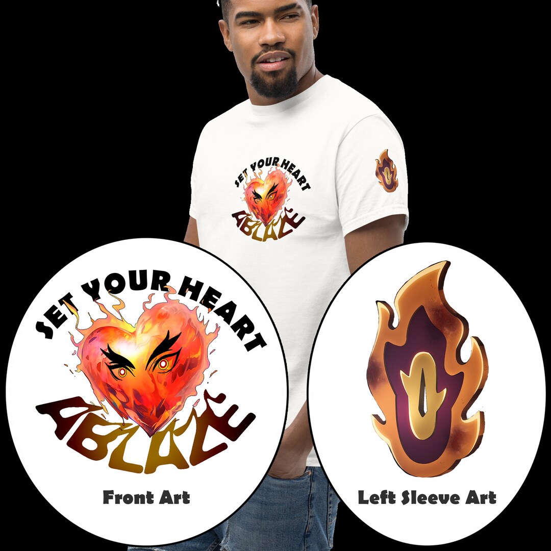 Set Your Heart ABLAZE Demon Flame, Anime Gift, Anime T-shirt, Manga ...