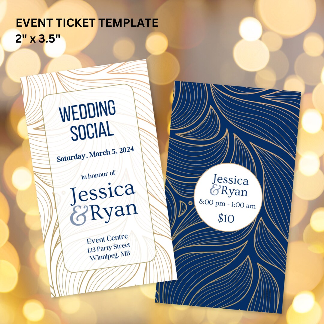 Manitoba Wedding Social Ticket Template Ideal for Any Special - Etsy Canada