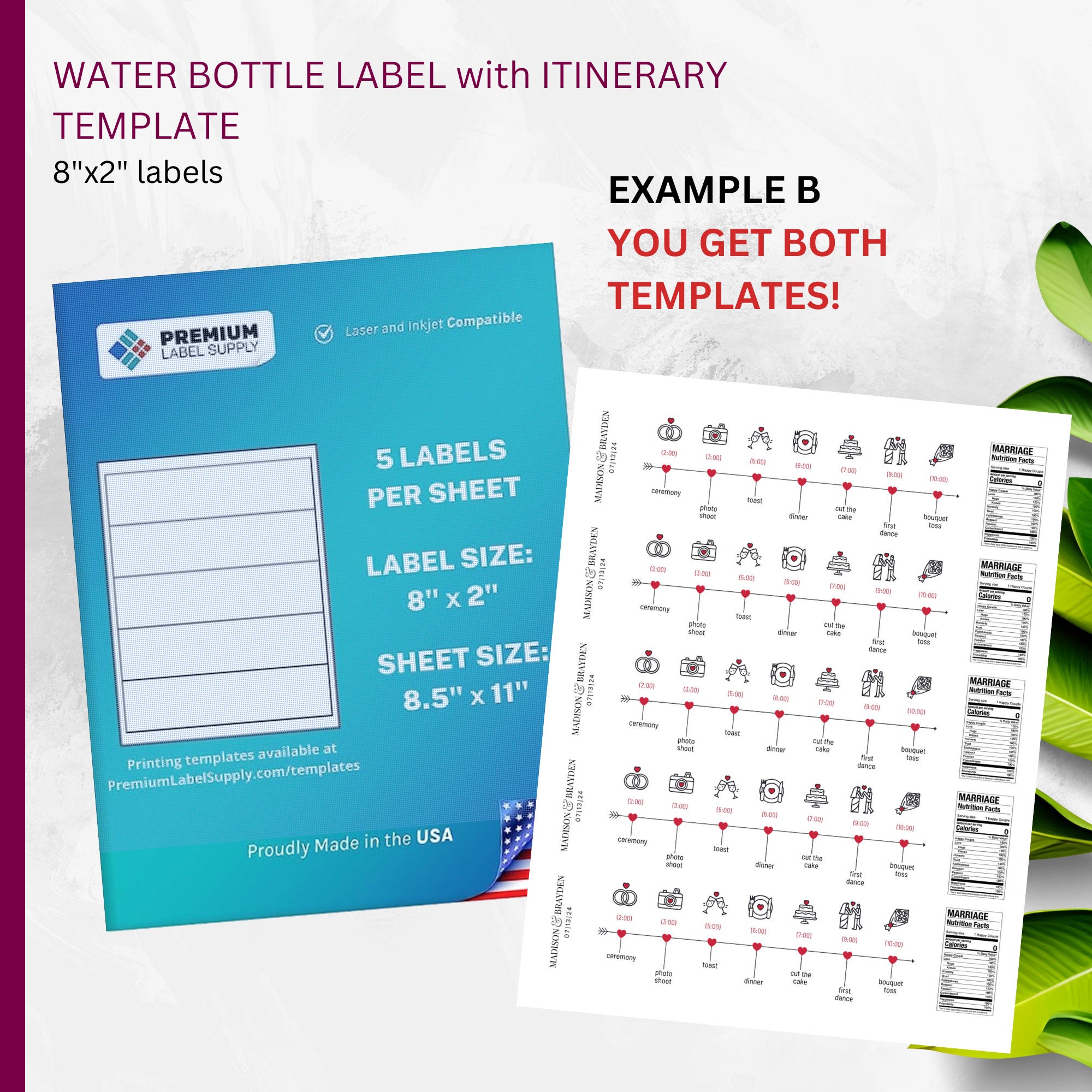 Water Bottle Label Template. Wedding - Etsy
