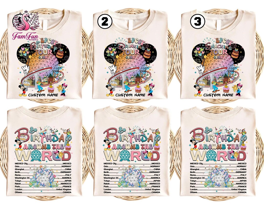 Mickey and Friends Epcot Birthday Tour Shirt, Disneyland Epcot Shirt ...